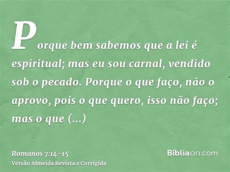 Romanos 7 14 15 Bíblia