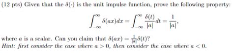 Solved Given That The δ· Is The Unit Impulse Function