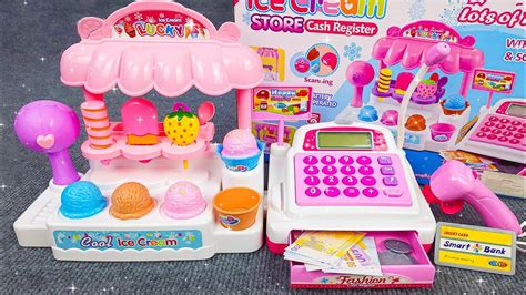 8 Minutes Satisfying With Unboxing Cute Pink Ice Cream Store Cash