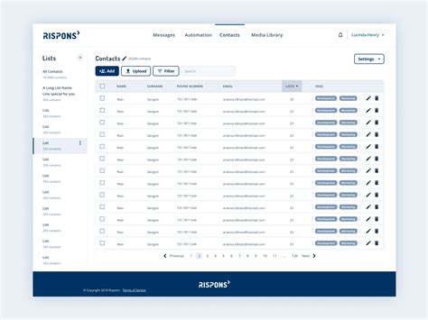 Contact List Scrollable And Searchable Sidebar