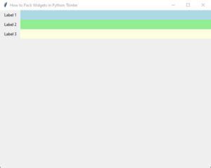 How To Pack Widgets In Python Tkinter