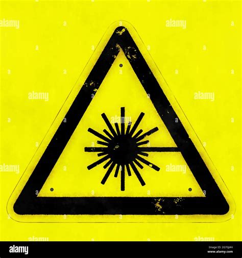 Illustration of laser radiation sign isolated on yellow background ...