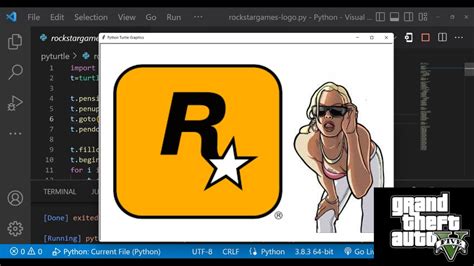 Rockstar Games Logo Drawing Using Python Turtle Python For Beginners