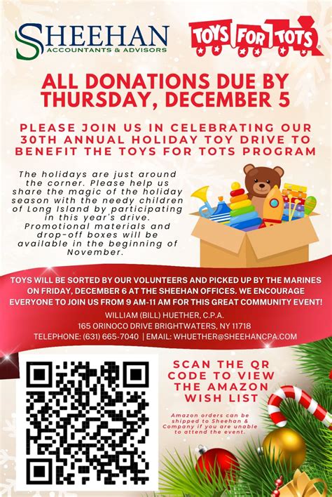 Sheehan And Company Is Kicking Off Our 30th Annual Toys For Tots Drive To Support The U S Marines