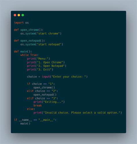 Create A Menu Driven Program In Windows Must Have Atleast Four Choices