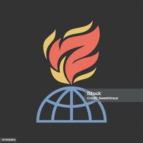 Globe Dan Api Logo Vektor Ilustrasi Stok Unduh Gambar Sekarang Api
