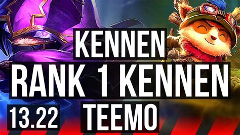Kennen Vs Teemo Top Rank 1 Kennen Rank 8 18m Mastery 412 Na
