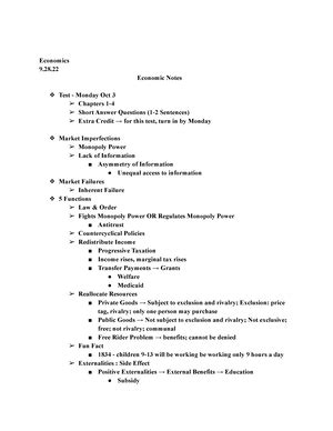 Economics CH 7 11 Economics Chapters 7 11 Review Chapter 7 Lesson
