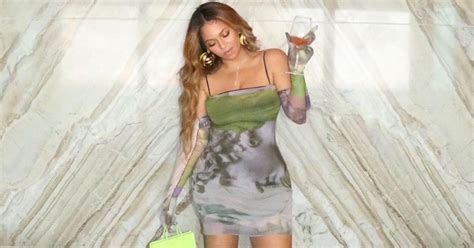 Beyoncés Mesh Dress And Gloves By Sustainable Brand Auné Popsugar Fashion