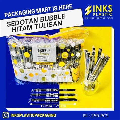 Sedotan Bubble Hitam Tulisan 250pcs Lazada Indonesia