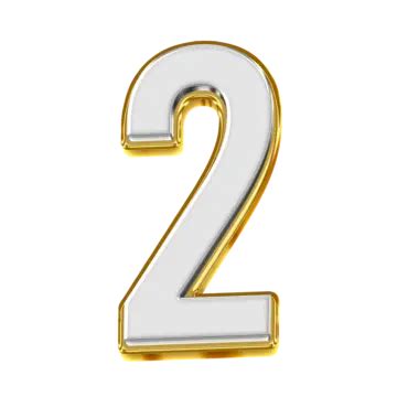 Light Golden Shiny 2nd Number Vector Shiny 3d Number 2nd Second