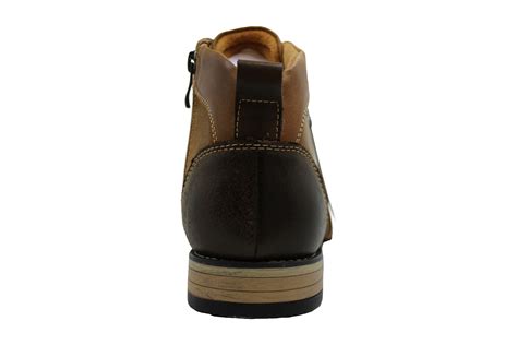 Steve Madden Mens John W Leather Square Toe Ankle Fashion Dark Tan