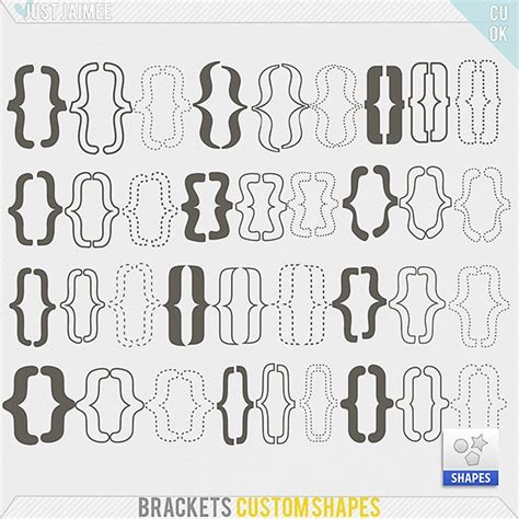 Brackets Custom Shapes Custom Invitation Cards Shapes