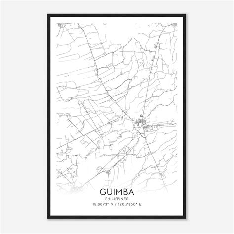 Guimba Philippines Map Poster Guimba City Road Wall Art Print Custom Maps And Posters