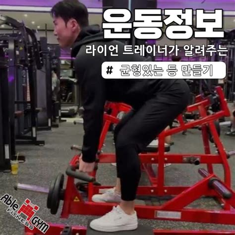 군자헬스 군자pt 균형있고 멋진 등 만들기 티바 로우 네이버 블로그
