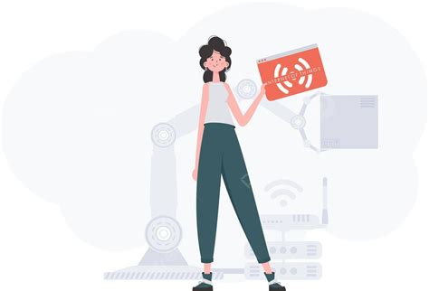 Woman Holding Iot Icon Trendy Vector For Websitespresentations Vector Universe Interface