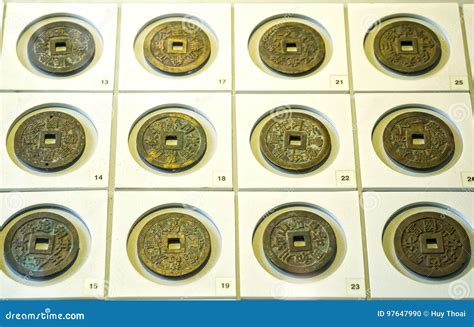 The Ancient Chinese Coins Of The Various Dynasties In The Museum