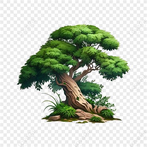 樹木森林綠色卡通綠樹植物png圖案素材免費下載，可愛卡通圖片，尺寸2500 × 2500px Lovepik