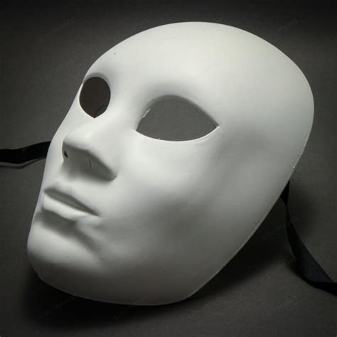 Plain White Blank Decorating Craft Full Face Masquerade Mask Custome Party