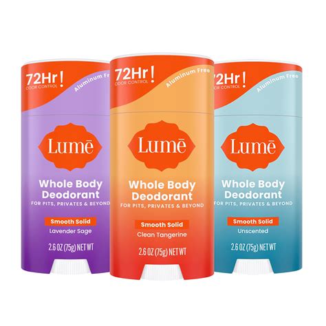 Lume Whole Body Deodorant Smooth Solid Stick 72 Hour