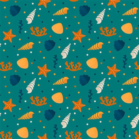 Colorful Seashell Pattern 15367389 Vector Art At Vecteezy
