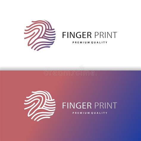 Premium Fingerprint Logo Human Identity Design Simple Line Model Template Illustration Stock