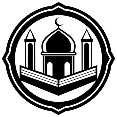 이슬람 교육 로고 디자인 프리미엄 Ai 생성 벡터