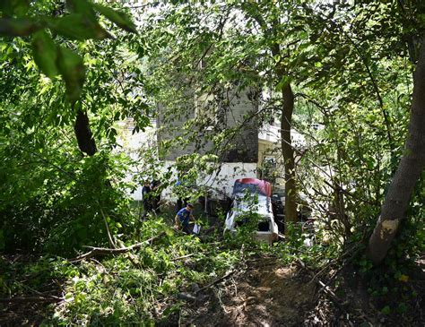 Vehicle Careens Down Hillside Into Pa Yard Bursts Into Flames