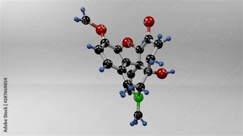 Oxycodone Molecule Molecular Structure Of Opioid Alkaloid Known As Oxycontin Used For Acute Or