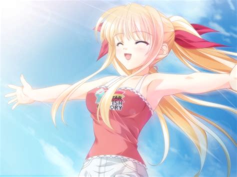 Safebooru Casual Closed Eyes Game Cg Hair Ribbon Long Hair Nagisano