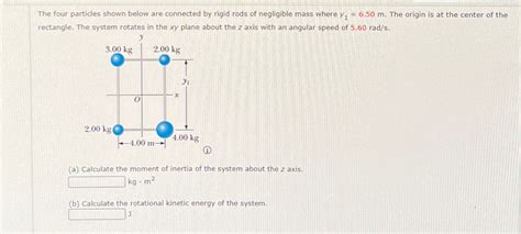 Solved The Four Particles Shown Below Are Connected By Rigid Chegg