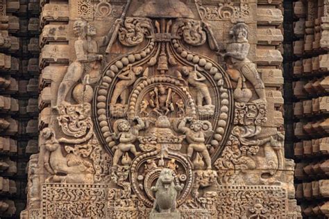 Stone Carving Of The Vimana Or Shikara Of Lingaraja Temple Bhubaneswar