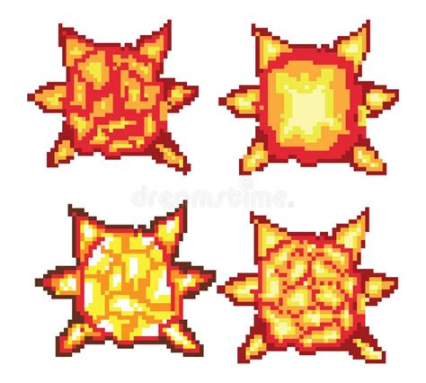 Explosion Pixel Art Video Game Explosion Animation Flame Pixel Art