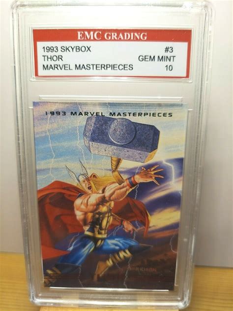 THOR 1993 Marvel Masterpieces Card EMC GRADED 10 VINTAGE SKYBOX Values