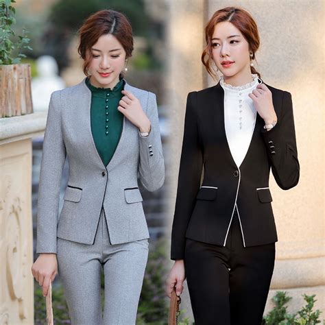 1108 New Stand Collar Office Lady Suit Business Wear Office Formal Suit