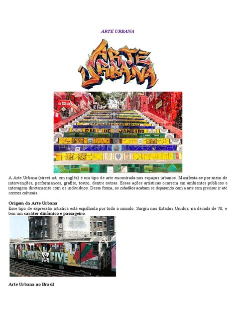 Arte Urbana Pdf Arte De Rua