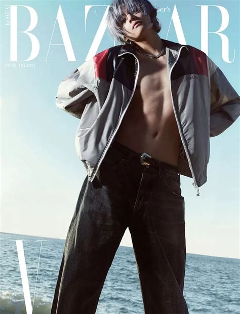 Super Hot Guy V BTS Tampil Gondrong Dan Topless Hiasi Majalah Harpers Bazaar Sampai Buat Knetz