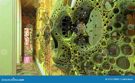 Surreal Biomorphic Abstract With Organic Shapes And Cool Tones Royalty
