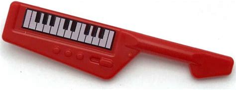 Lego New Red Minifigure Utensil Keytar With Black And White Keyboard