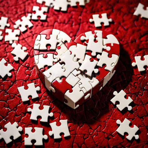 Broken Missing Pieces Of Love Romance Puzzle Shown With Jigsaw Stock