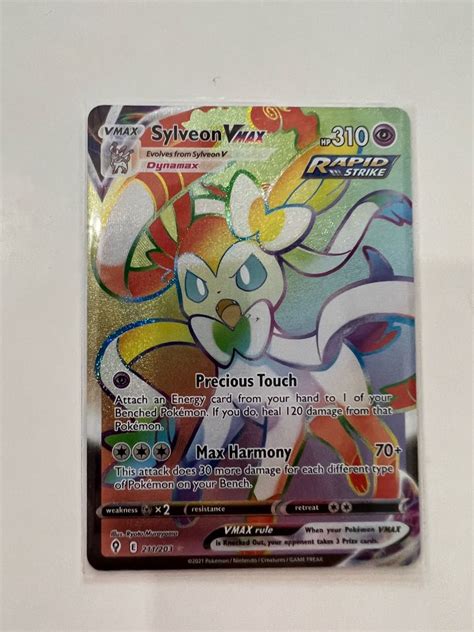 Sylveon VMAX Hyper Rare Rainbow Pokémon TCG Hobbies Toys Toys Games on Carousell