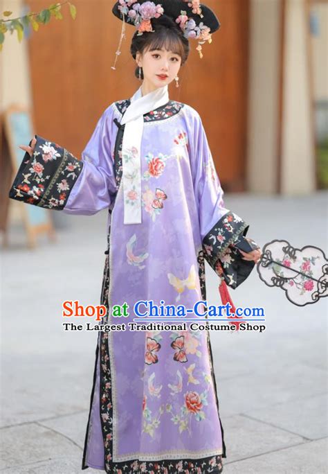 Chinese Qing Dynasty Manchu Princess Rongxian Embroidered Dress Ancient