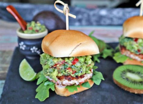 Crab Cake Sliders With Guacamole And Kiwi Salsa