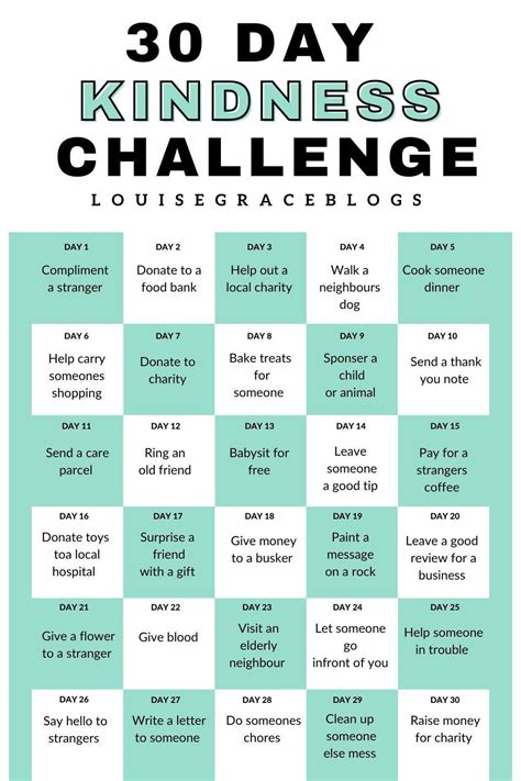 30 Day Kindness Challenge Artofit