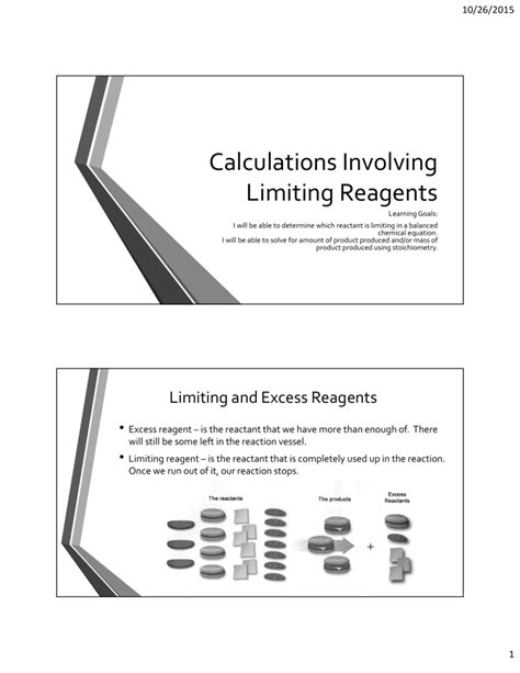 Limiting Reagents Calculations Presentation