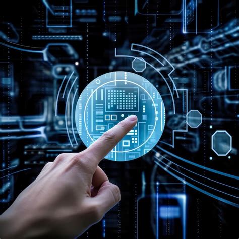 Premium Ai Image Person Interacts With Futuristic Digital Screen