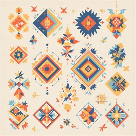 Diseños Bordados De Phulkari En Telas Vector Premium