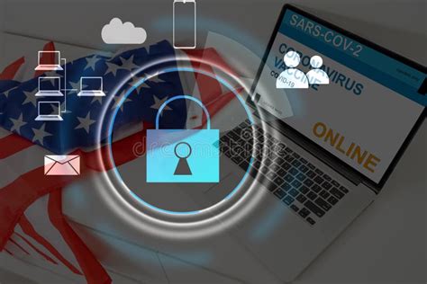 Person Using A Laptop Computer With Technology Cybersecurity And