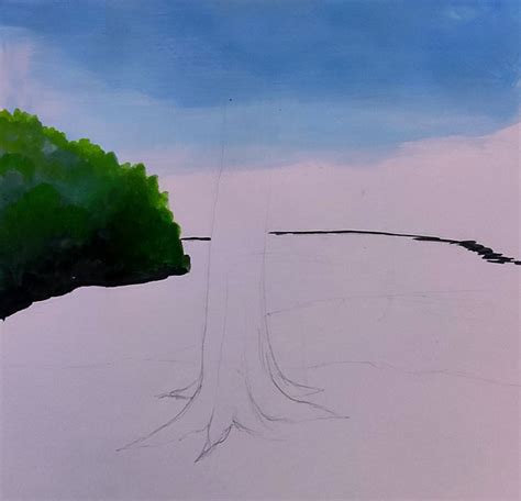 Drawing Tutorial How To Draw A Beautiful Tree In The Forest By Poster Colour Hive