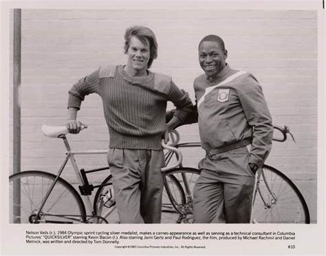 Kevin Bacon And Nelson Vails On The Set Of Quicksilver Bike Culture Kevin Bacon Signed Photo